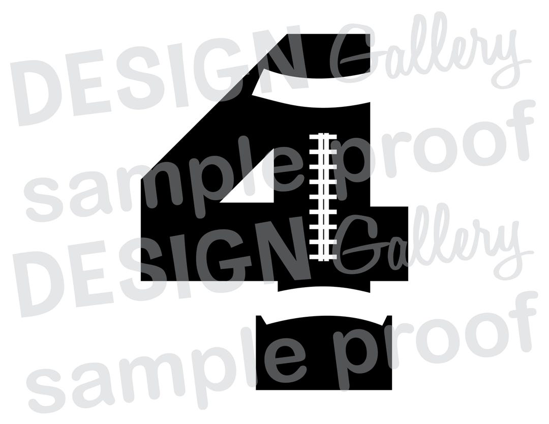 Football Number 4 Four - DIY Instant Download - JPG, Png Image & SVG ...