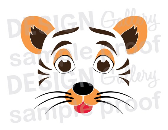 Tiger Face JPG png & SVG DXF cut file Printable Digital | Etsy