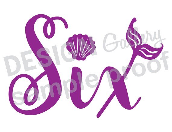 Six Mermaid Style Image Six Sixth Birthday JPG Png & | Etsy
