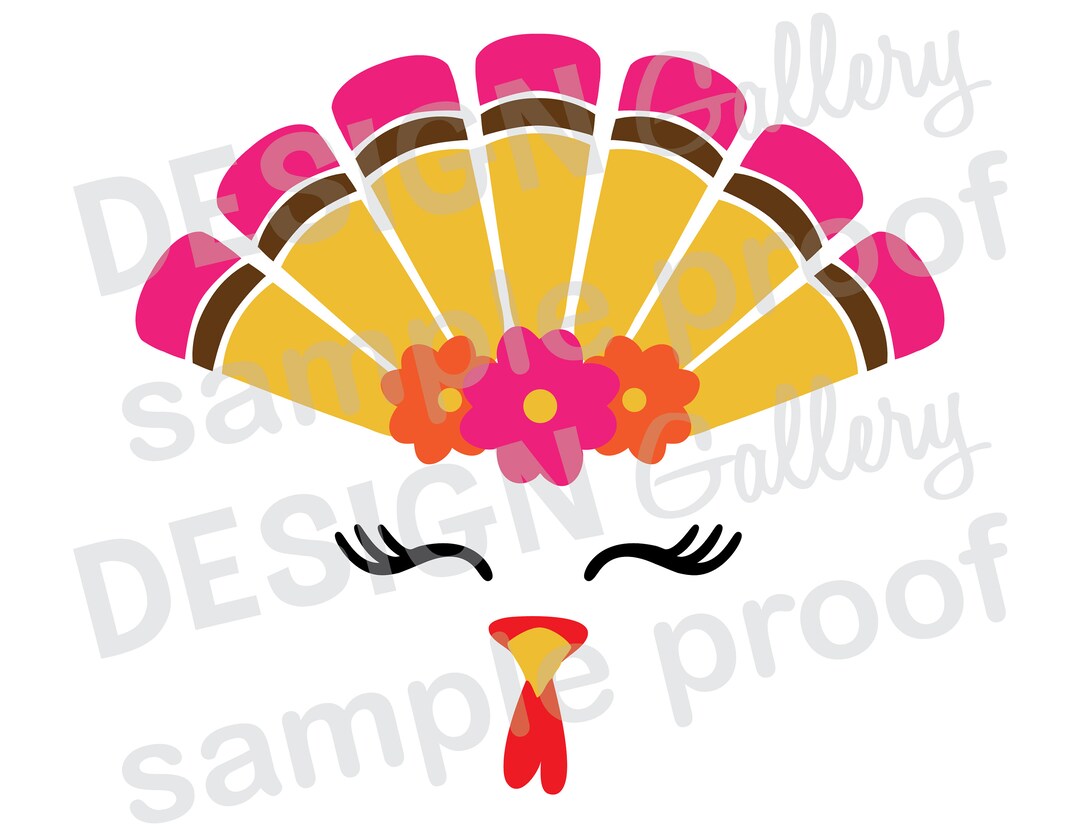 Turkey Face JPG Image & SVG, DXF Cut Files Feathers Turkey Gobble ...