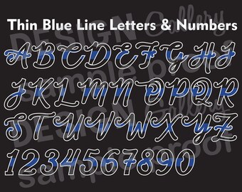 Blue Line Font | Etsy