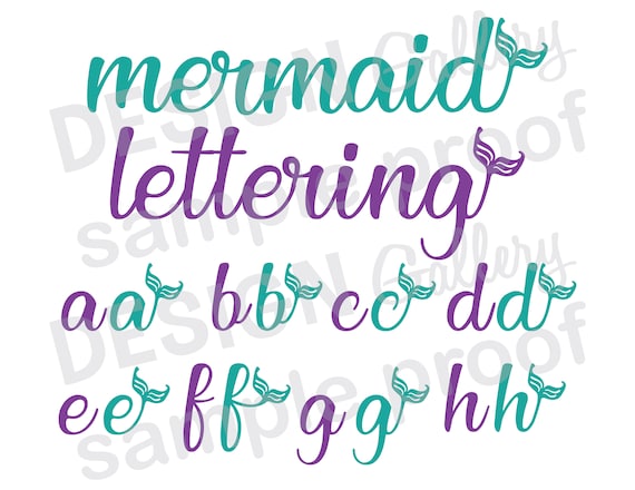 Mermaid Letters Alphabet SVG DXF Cut Files Instant - Etsy