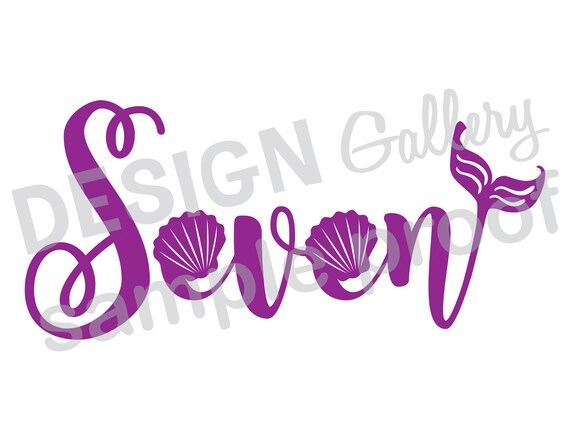 Seven Mermaid Style Image First Birthday JPG Png & SVG | Etsy
