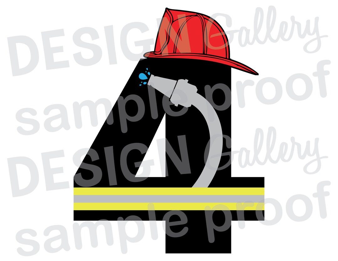 4 Four - Firefighter - JPG, Png & SVG, DXF Cut File, Printable Digital ...