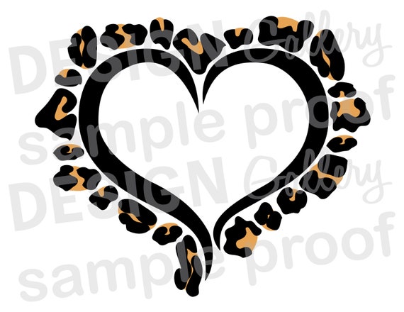 Leopard Heart JPG Png & SVG DXF Cut File Printable Digital | Etsy