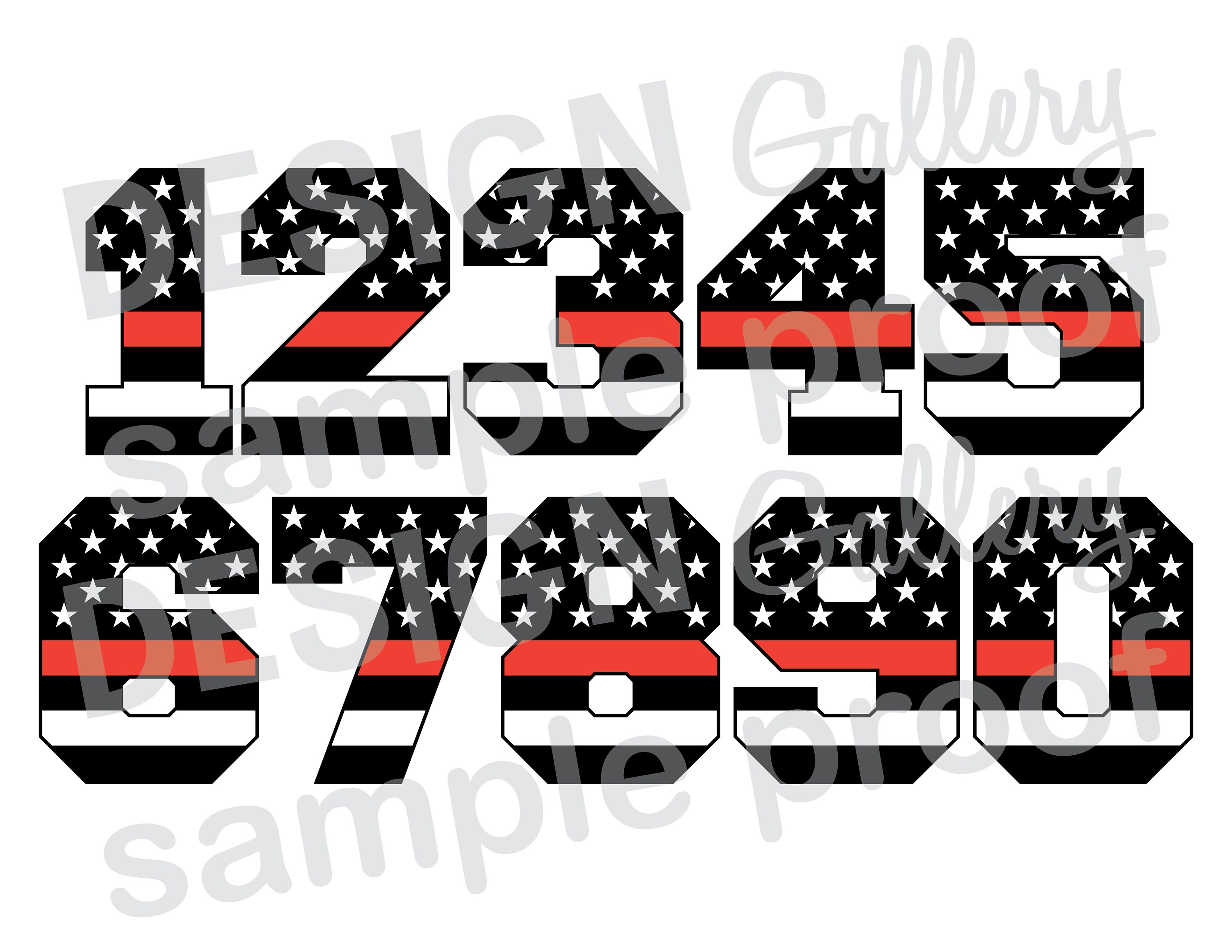 Thin Red Line Numbers Block Font Svg Dxf Jpg Png | Etsy Canada