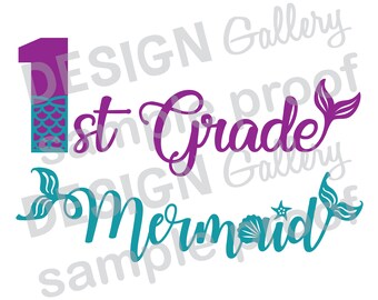 Mermaid 1st Grade Svg - Etsy