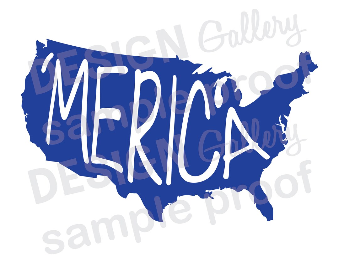 MERICA Jpg, Png Image & Svg, Dxf Cut Files Printable Digital Iron DIY ...