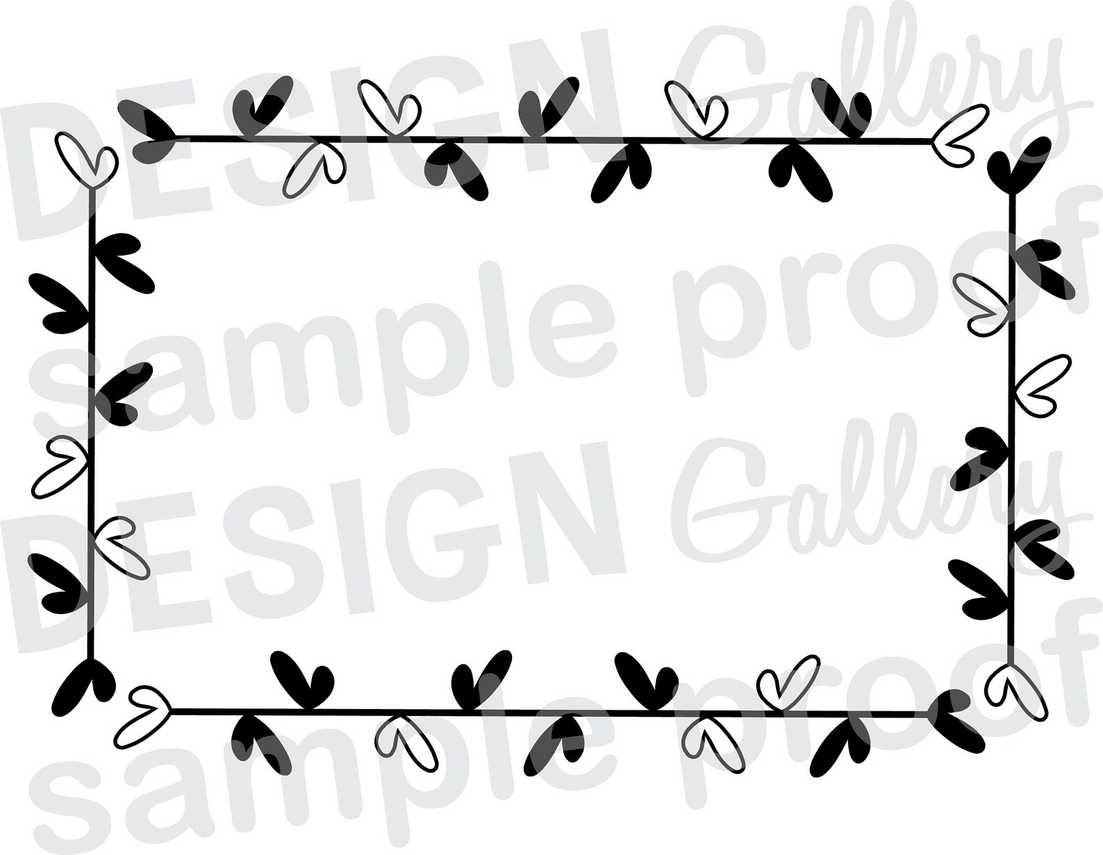 Leaf Monogram Rectangle Shape Template SVG cut & JPG image | Etsy