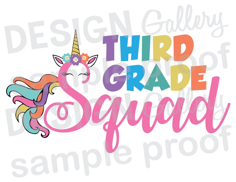 Third Grade Squad JPG png & SVG DXF cut file Printable | Etsy
