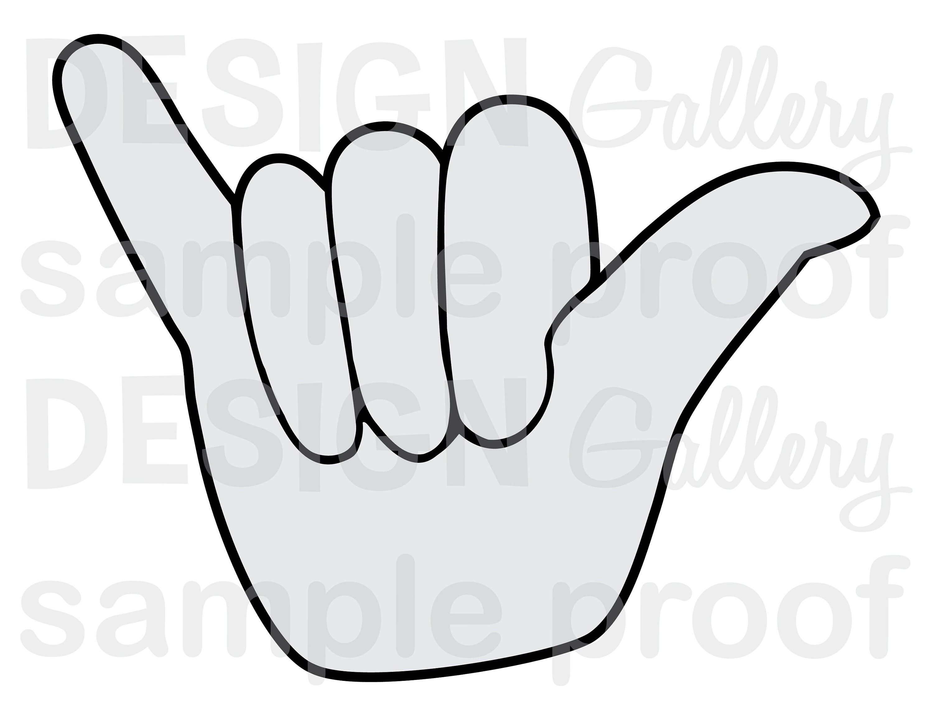 Hand - Aloha, Mahalo, Shaka, Hang Loose - jpg, Png & Svg, Dxf ...