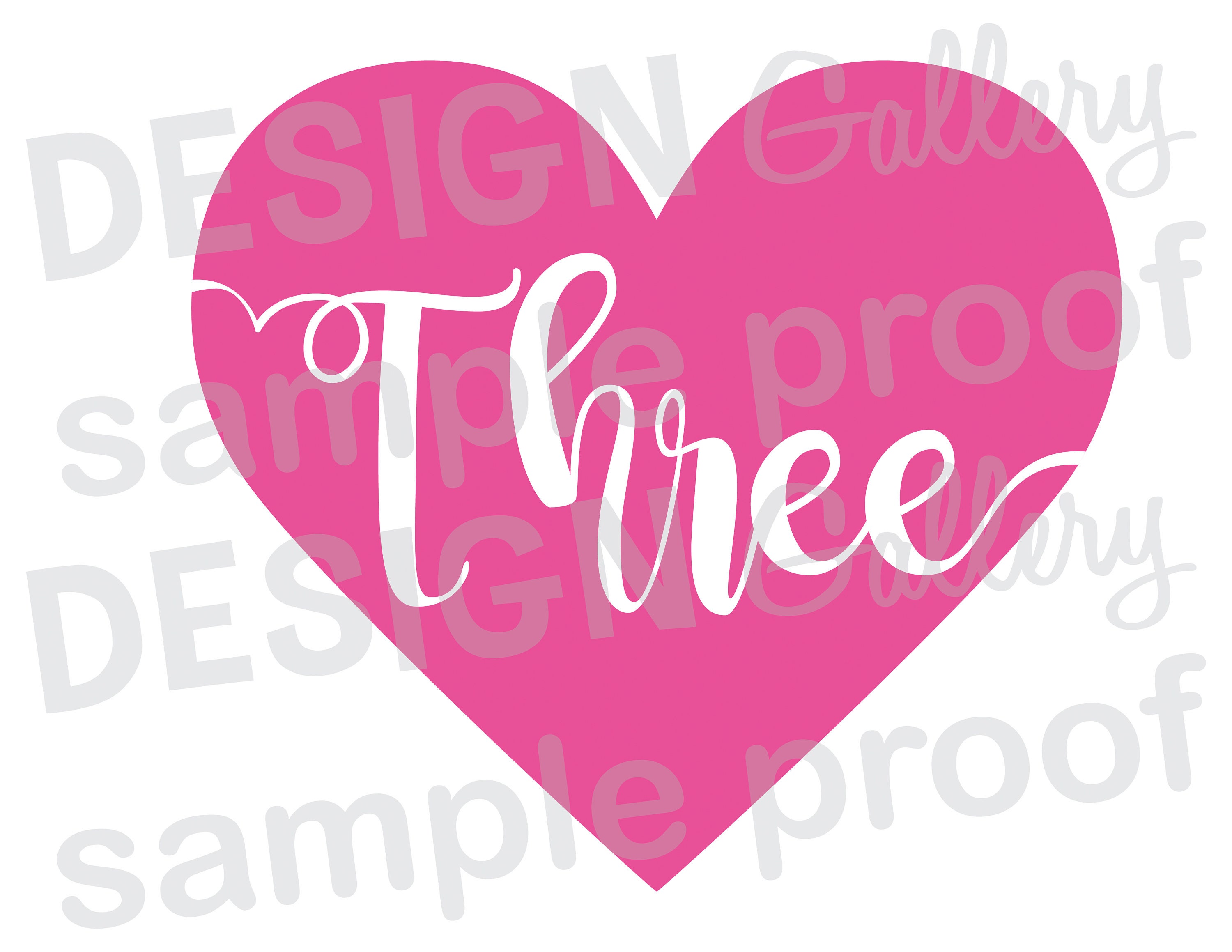 Three Heart image JPG png image & SVG DXF cut | Etsy