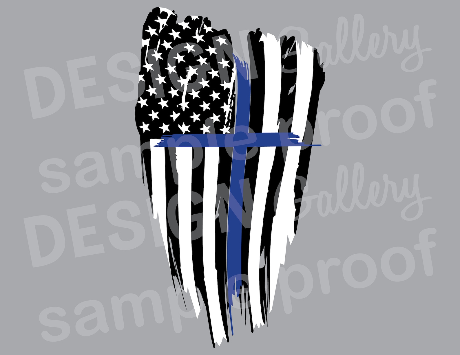 Distressed Thin Blue Line Flag Cross Distressed Rippled Wave - Etsy