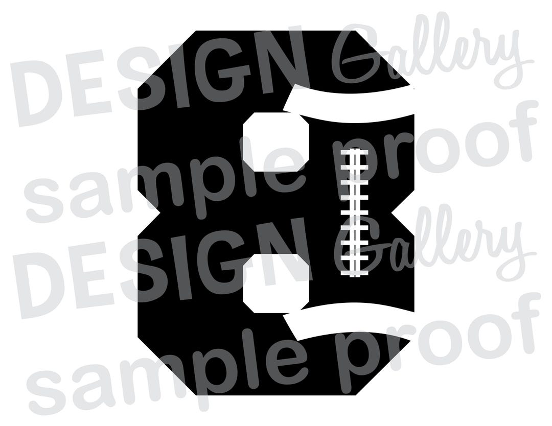 Football Number 8 Eight - DIY Instant Download - JPG, Png Image & SVG ...