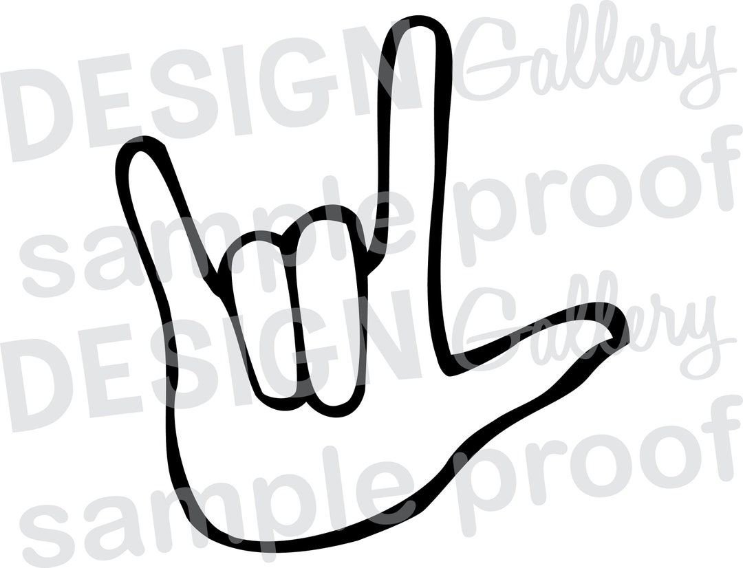 ASL I Love You Hand Sign Language - Jpg, Png & Svg, Dxf Cut File ...