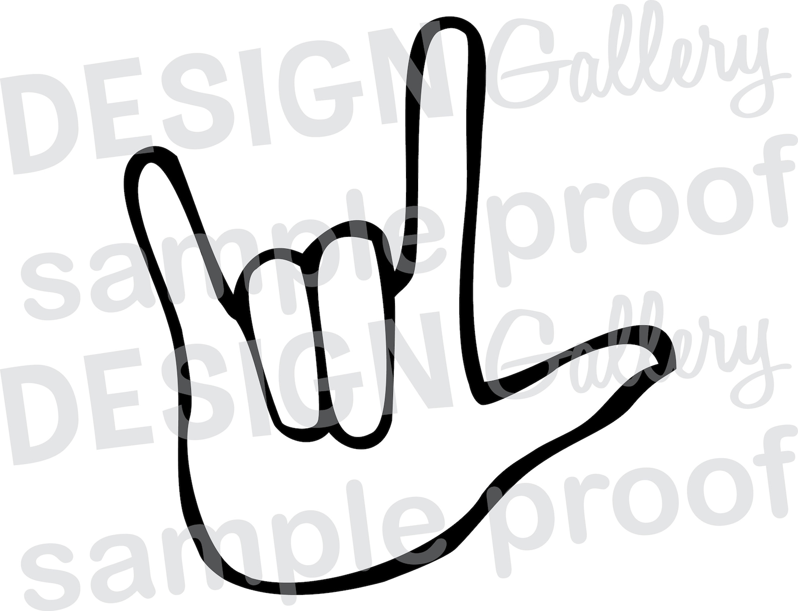 ASL I Love You Hand Sign Language Jpg Png & Svg Dxf Cut - Etsy