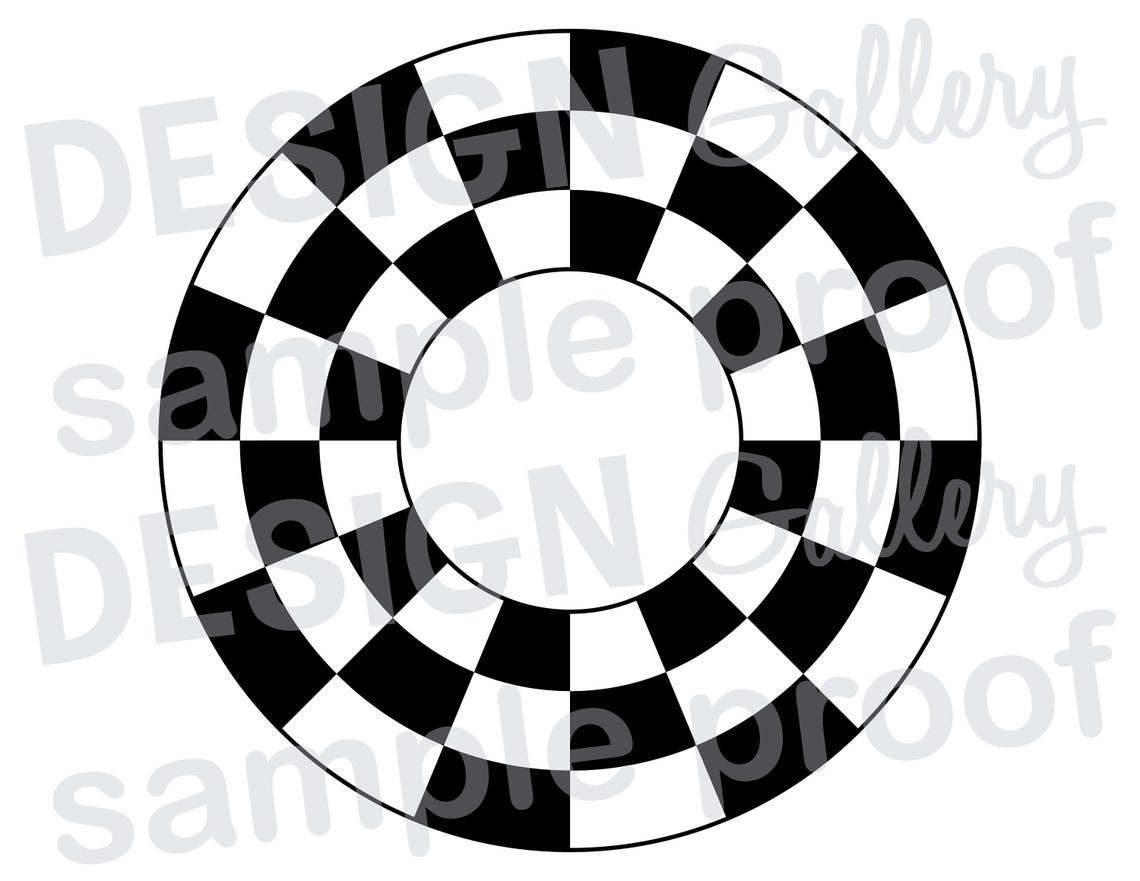Checkered Circle Monogram Template SVG Cut & JPG Image Files - Etsy