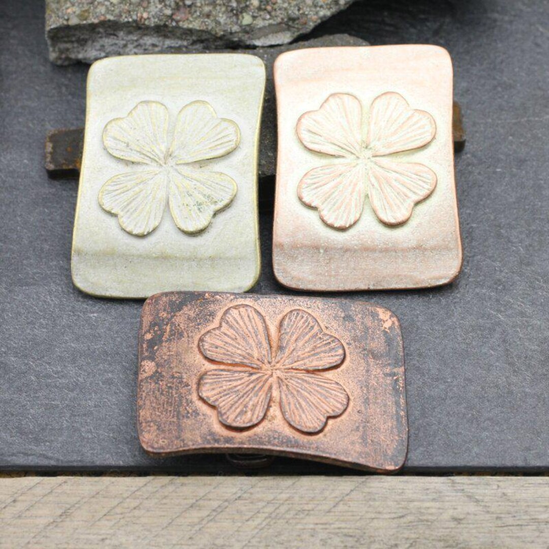Clover Belt Buckle, Four Leaf Cover, Rectangle Buckle, Clover Accessory ...