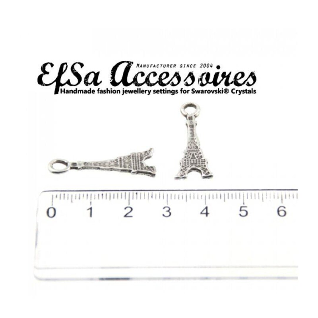 20 Silver Charms, Eiffel Tower Pendant, Necklace Materials, Antique ...