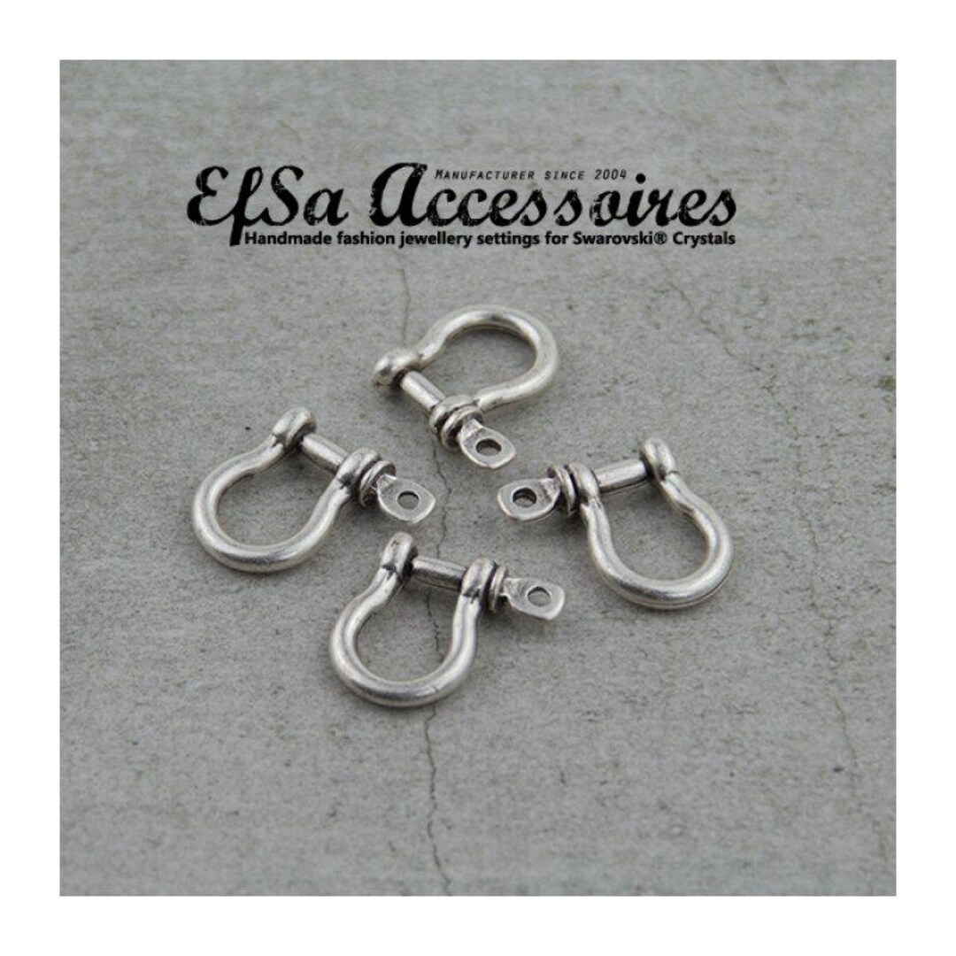 10 D-shackle Clasp, U-shape Bracelet Clasp, No Screw D-ring Clasp, Tiny ...