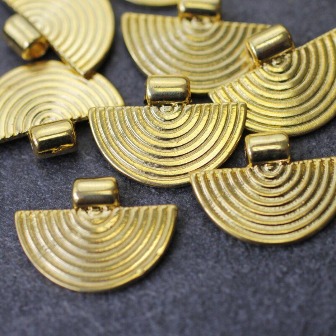 10 Gold Half Moon Tribal Pendant, Ethnic Charms Zm1039go - Etsy