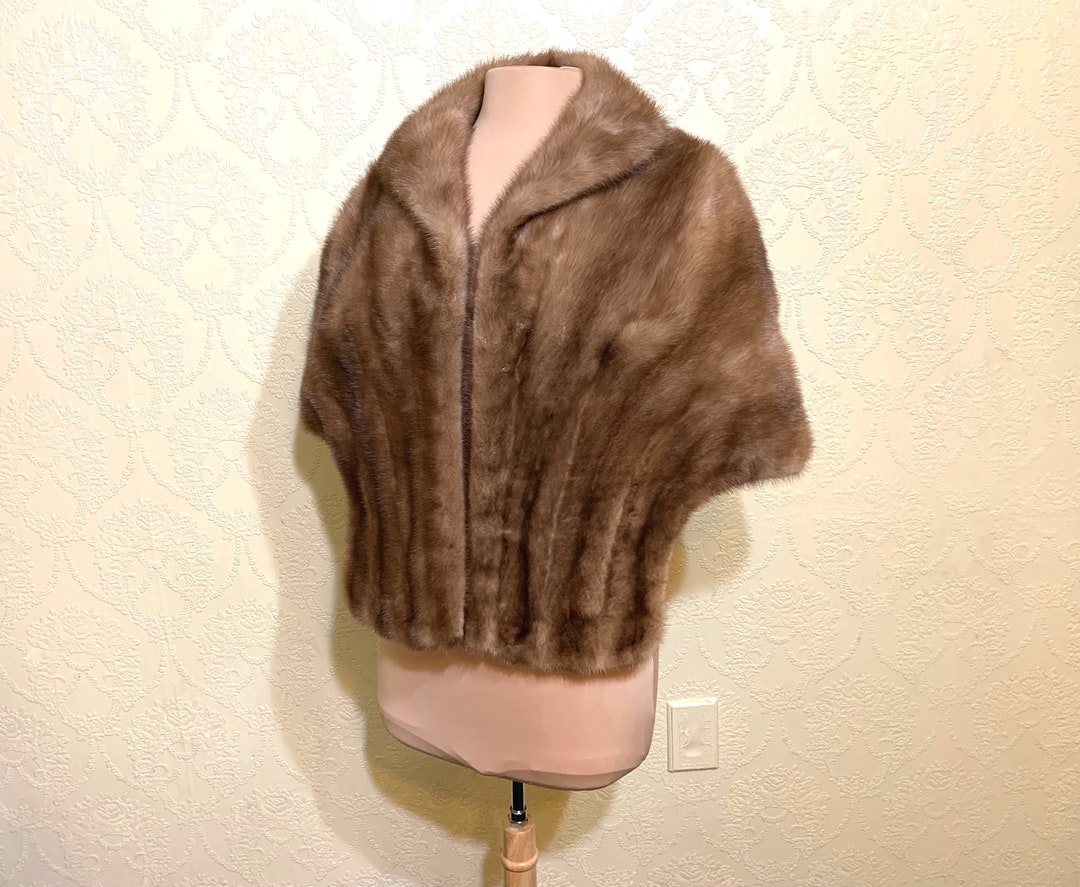 Cold Storage Mink Light Golden BROWN MINK STOLE Fur Stole Size 10 Size ...