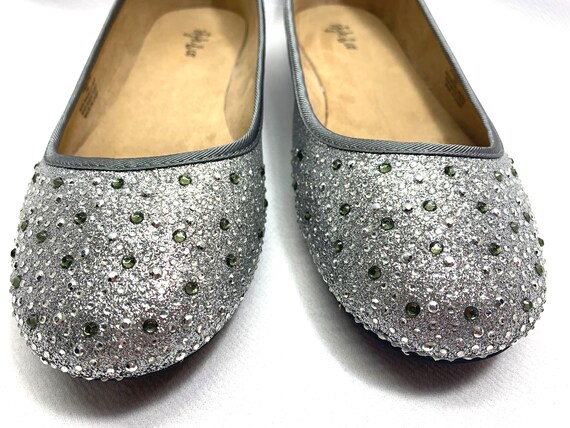 Jeweled New metallic SILVER slippers RENAISSANCE COSP… - Gem