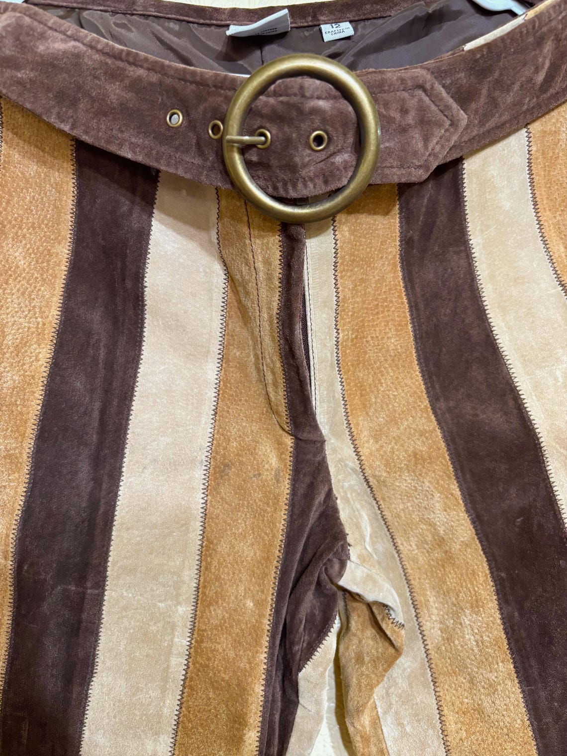 90s Y2K New Wilsons Leather Pants Suede Leather Striped Pants Penny ...
