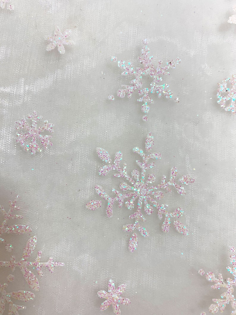 High Quality Organza White Snowflake Fabric SPARKLE IRIDESCENT | Etsy