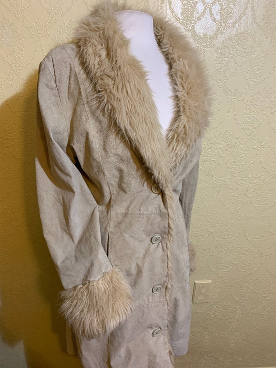 sz Medium Almost Famous SUEDE PENNY LANE Coat fluffy … - Gem