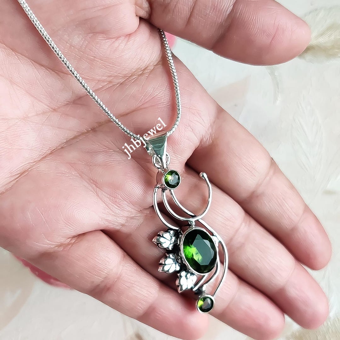 Chrome Diopside Pendant/925 Silver Necklace /designer Handmade Gemstone ...