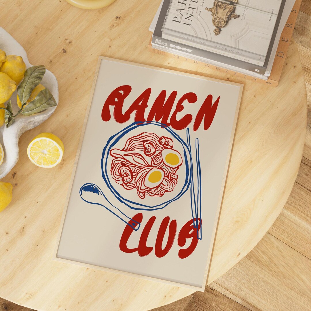 Ramen Club Art Print | Trendy Kitchen Gallery Poster | Ramen Lover ...