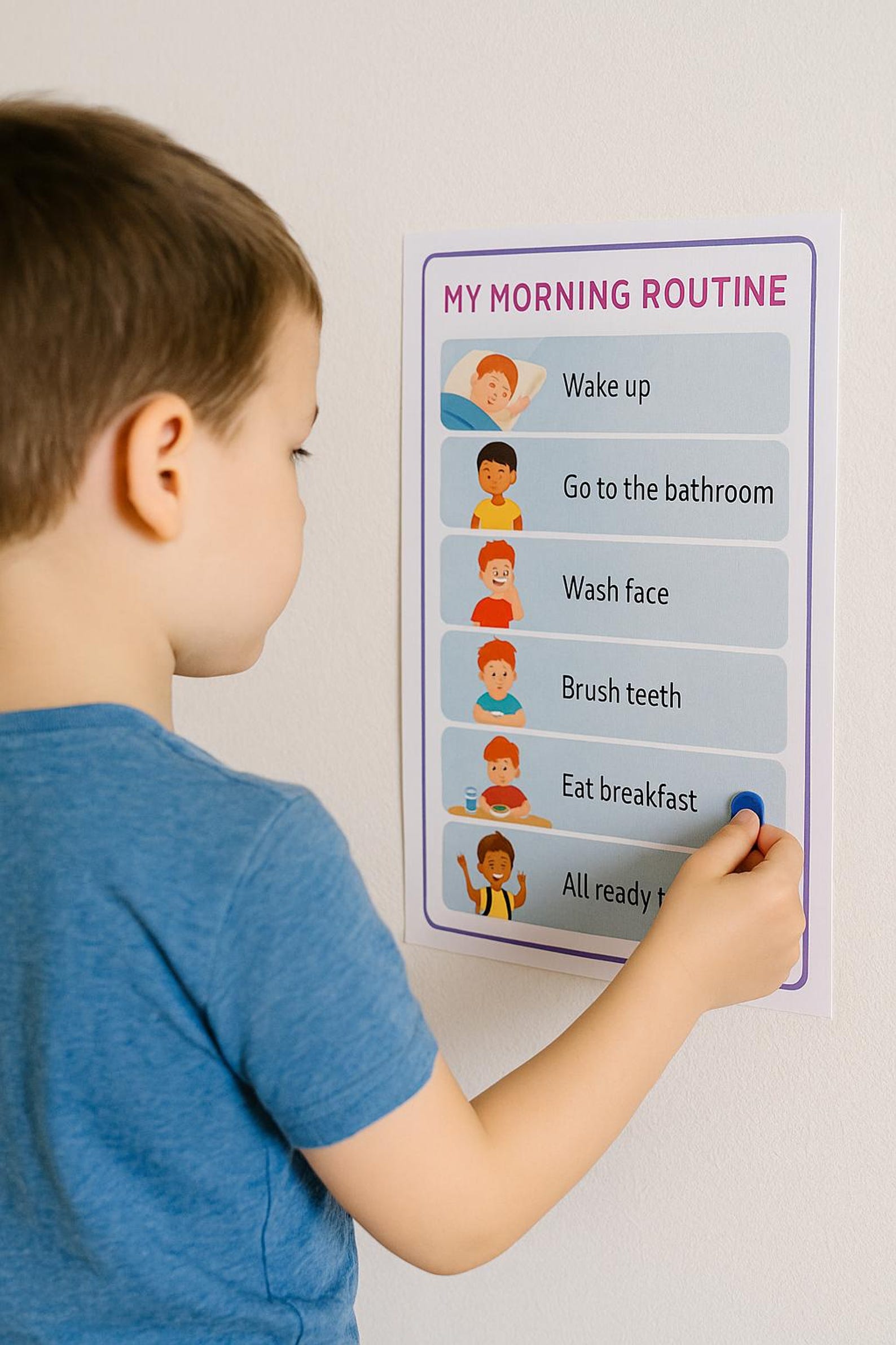 Visual Schedule & Reward Charts for Kids Printable Routine Cards ...