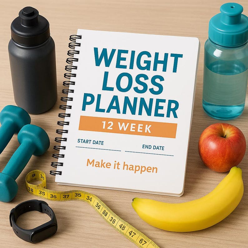 12-week Weight Loss Planner • Printable PDF • Goal Setting, Habit Meal ...