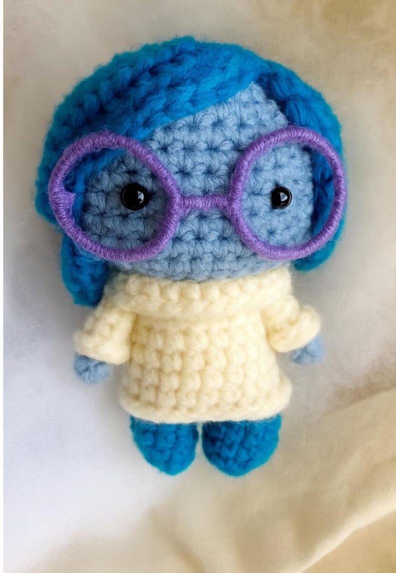 Sadness Amigurumi Crochet Pattern | Inside Out Inspired Plush Doll ...