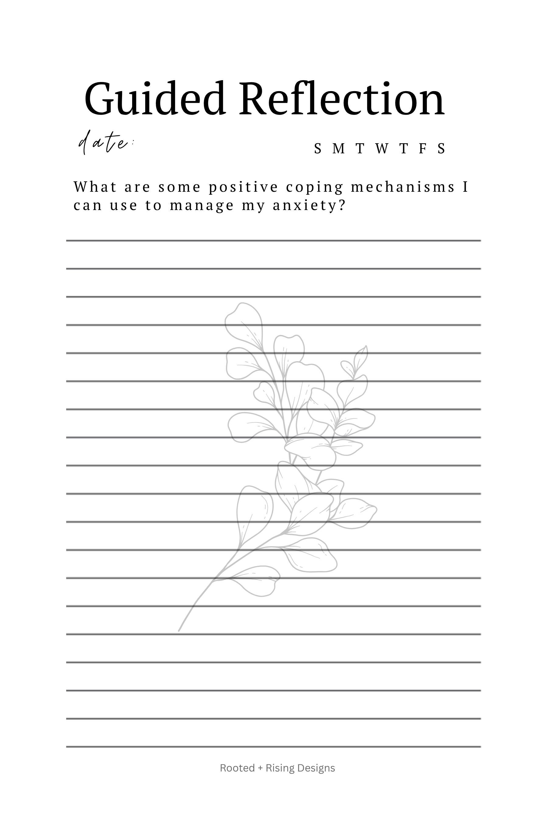 Anxiety Reset Journal Printable Workbook for Mental Health, Daily Check ...
