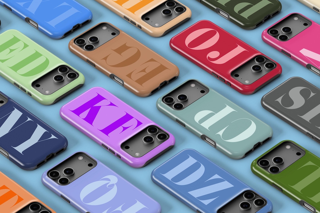 Personalized Custom Capital Letter Phone Case for iPhone 17 16 15 14 13 ...