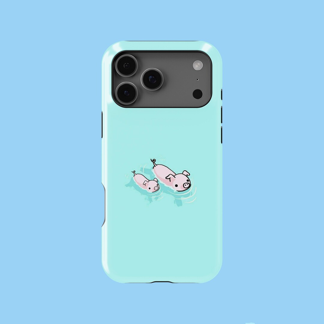Cute Pink Pig That Can Swim Phone Case for iPhone 17 16 15 14 13 12 11 ...