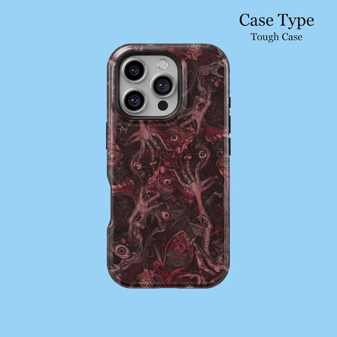 Gothic Horror Bloody Human Eye Skeleton Hand for iPhone 16 15 14 13 12 ...