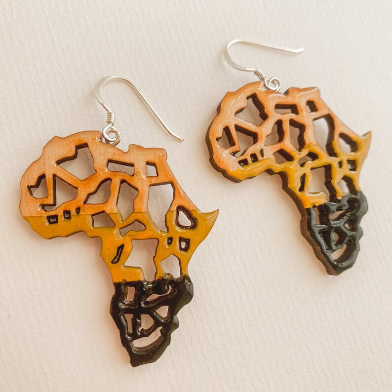Africa Statement Earrings, Africa Map Earrings, African Jewelry ...