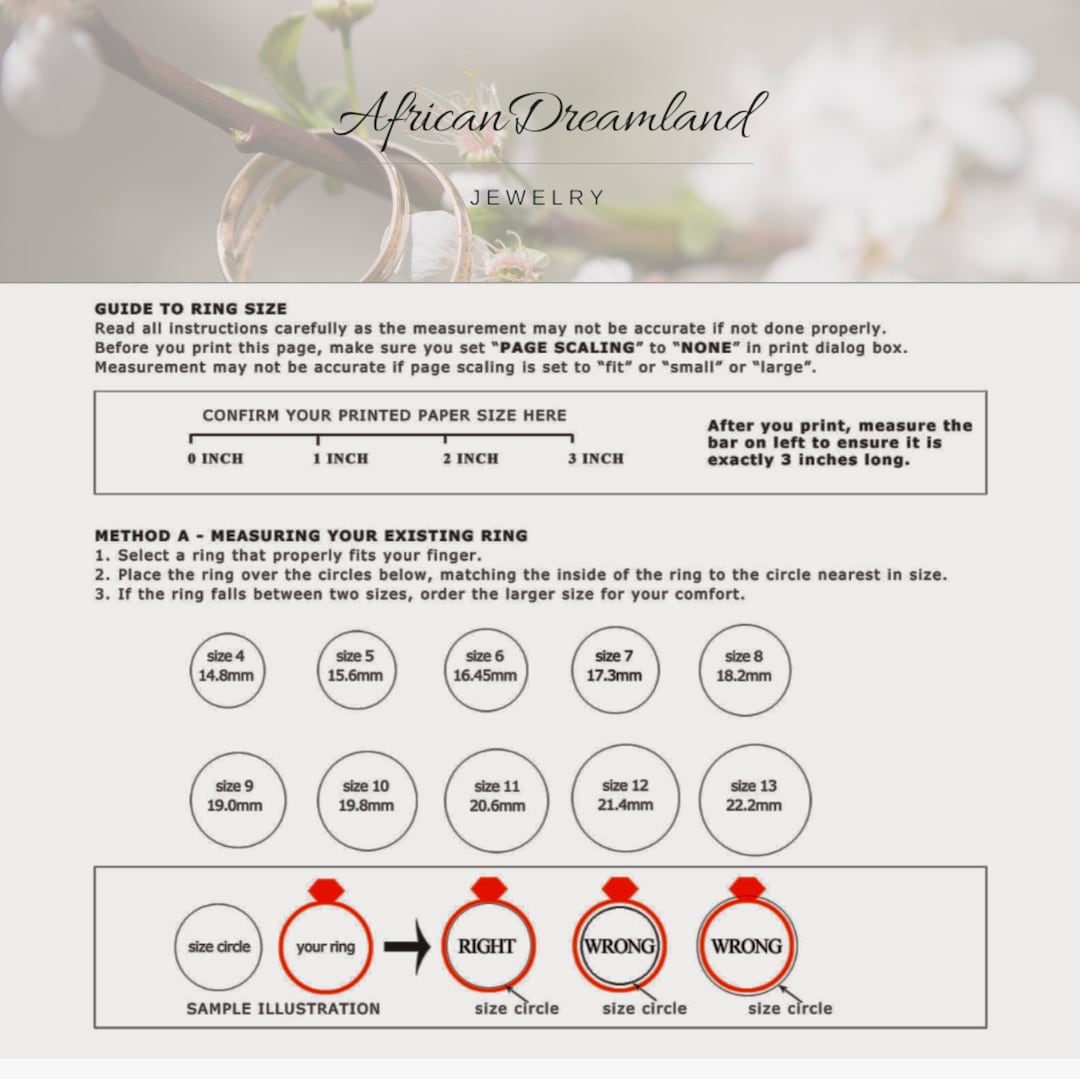 Printable Ring Sizer: How-to-measure Guide (PDF Download) - Etsy