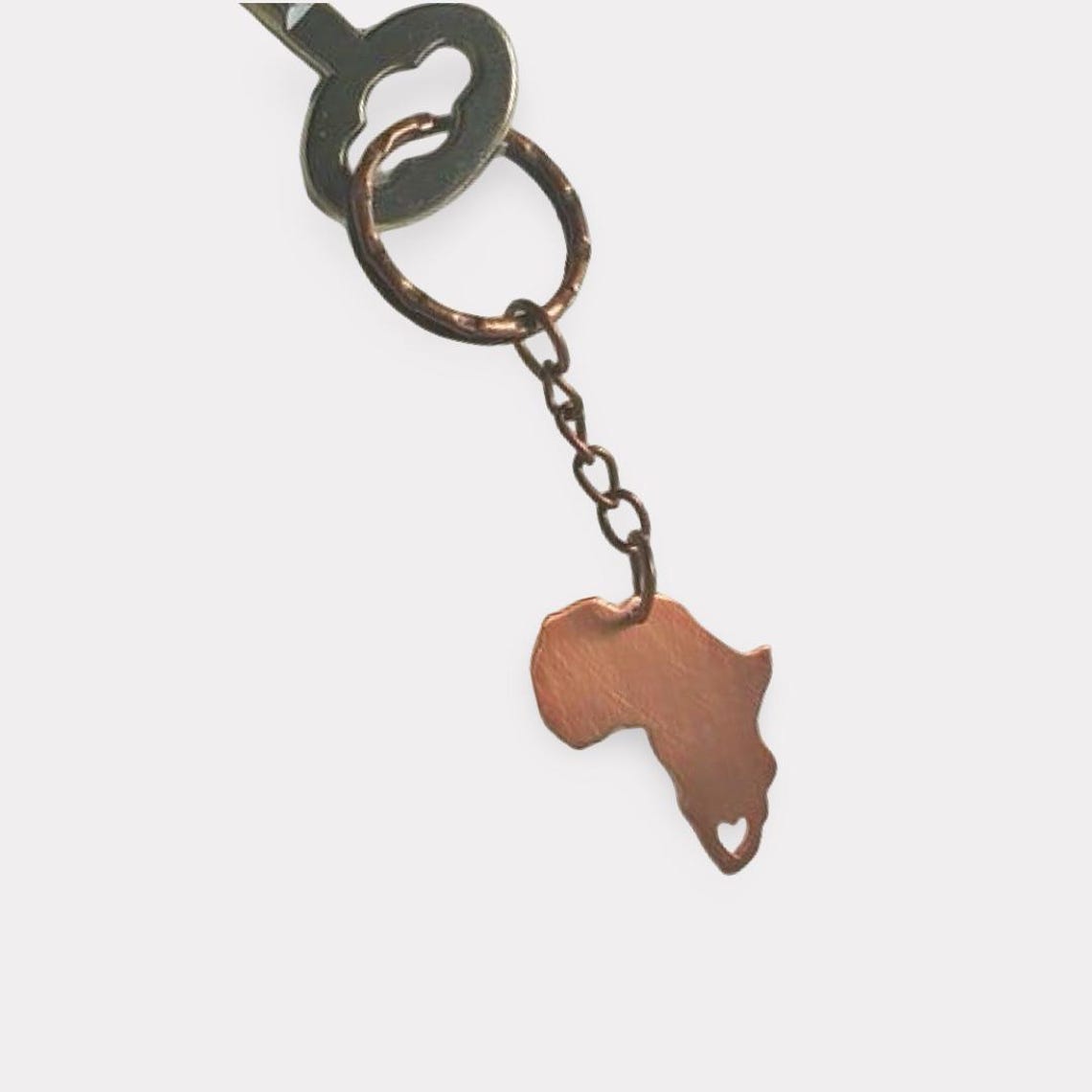Africa Map Keychain, Copper Africa Keychain, Father Gift, Personalized ...
