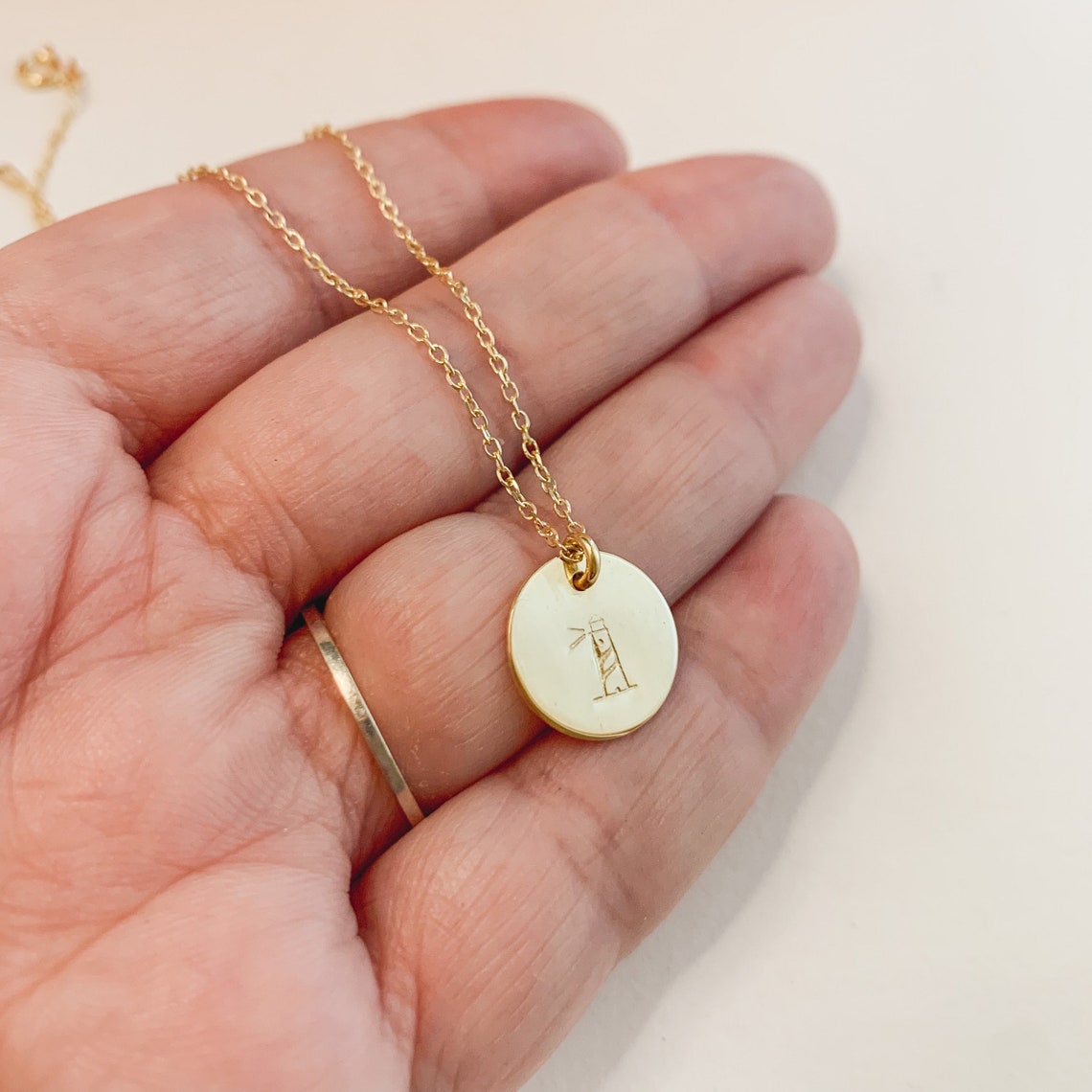 Gold Lighthouse Necklace Lighthouse Charm Beach Necklace - Etsy