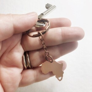 Africa Map Keychain, Copper Africa Keychain, Father Gift, Personalized ...