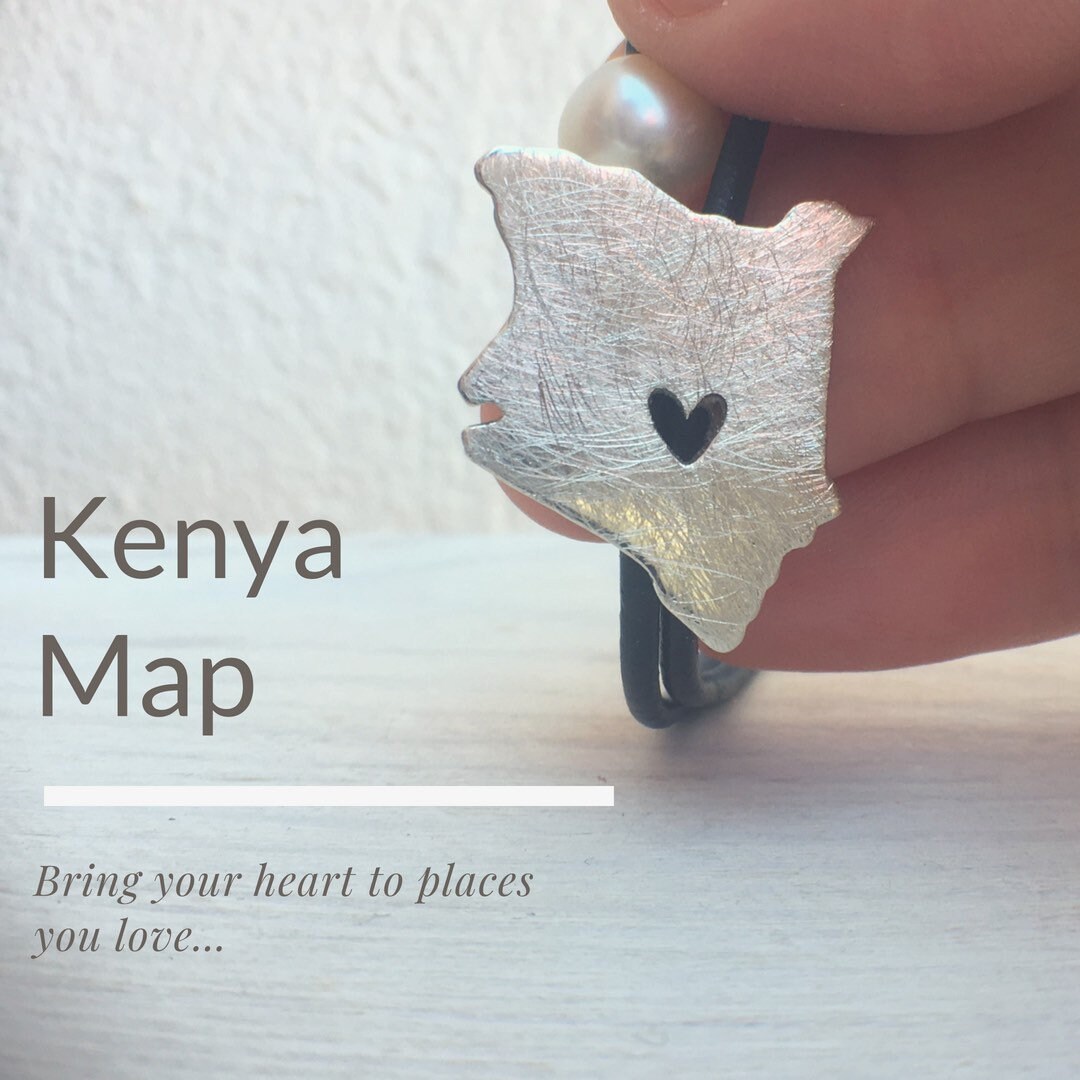 Kenya Map Bracelet Personalized Bracelet Silver Africa Charm - Etsy