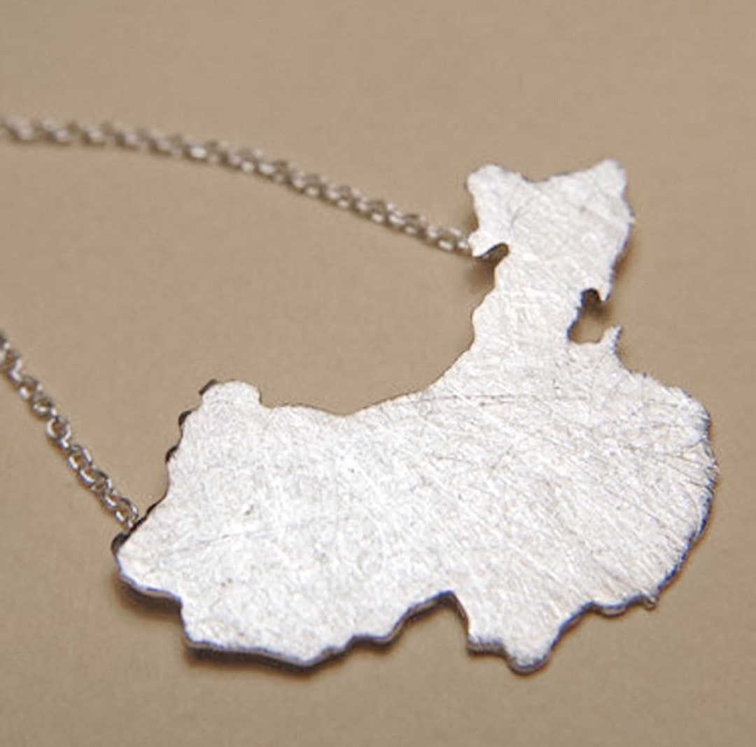 China Map Necklace, China Necklace, Silver Map Pendant, Custom Pendant ...