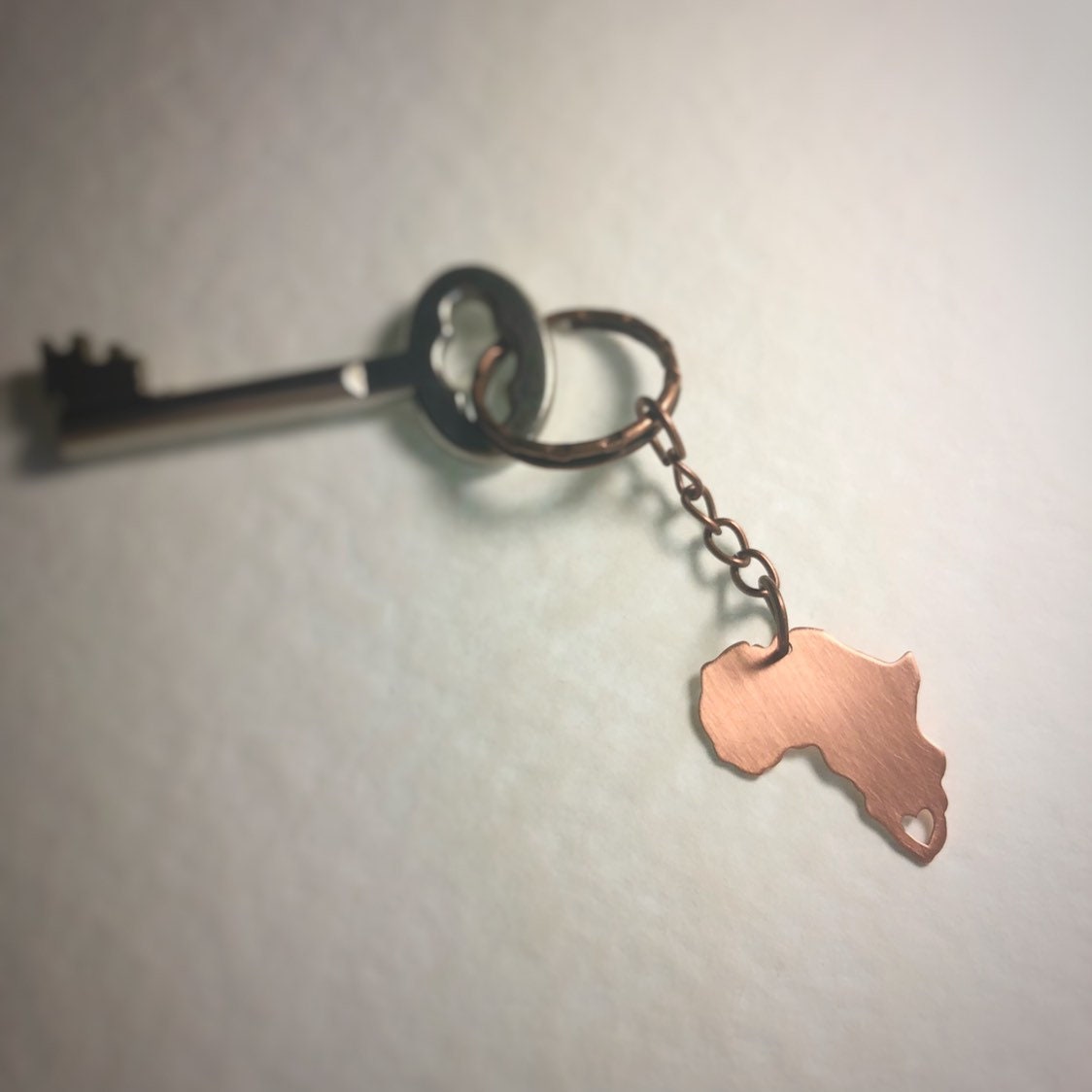 Africa Map Keychain, Copper Africa Keychain, Father Gift, Personalized ...