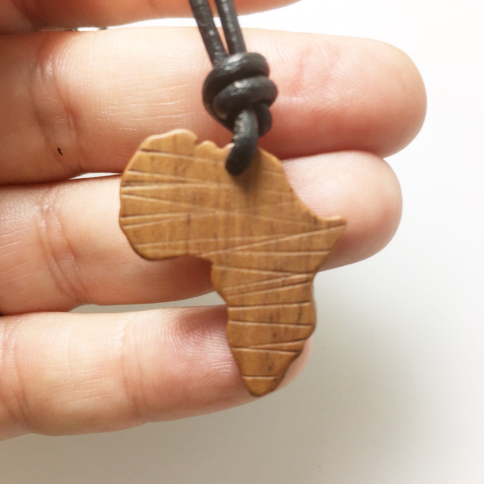 Africa Map Necklace Wood Ebony Map Pendant Africa | Etsy
