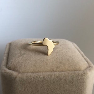 Africa Map Ring, Gold Band, Gold Zambia Map, Africa Map Ring ...