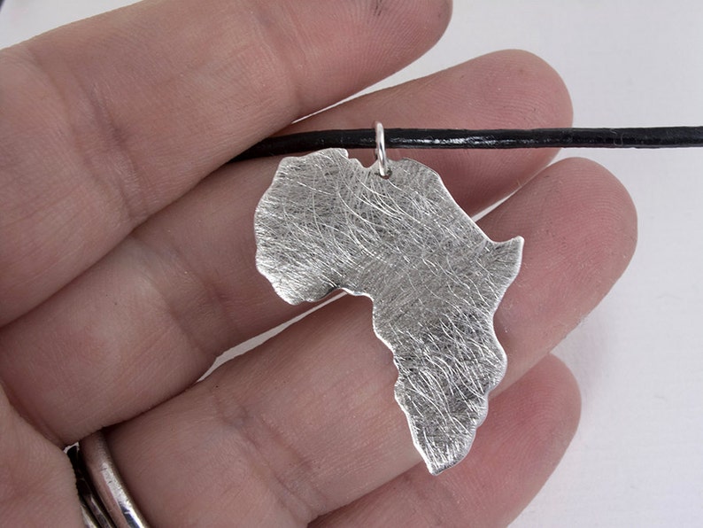 Silver Africa Map Pendant Africa Necklace Personalized | Etsy